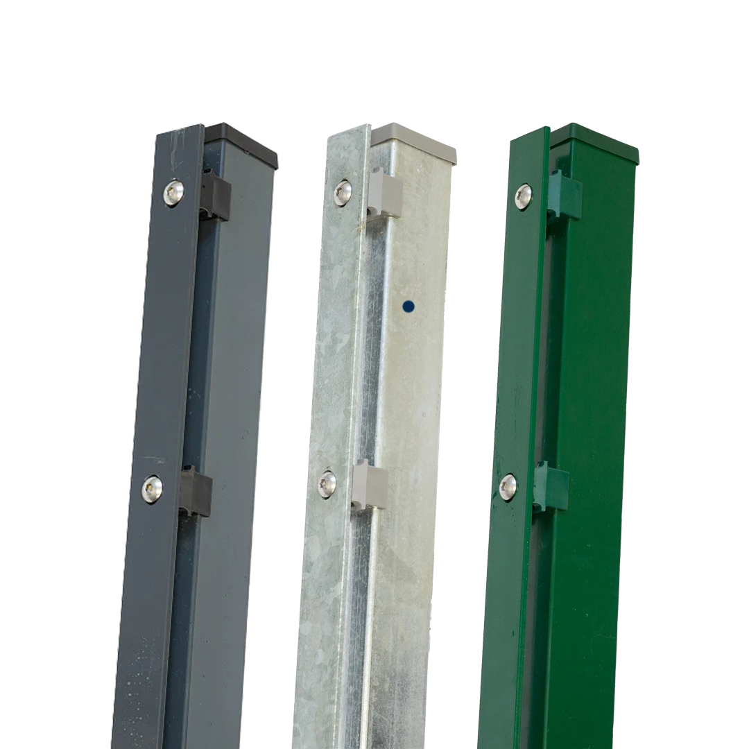 Multi-Pfosten mit Abdeckleiste 40 x 4mm und schwarzer Kunststoffkappe ...